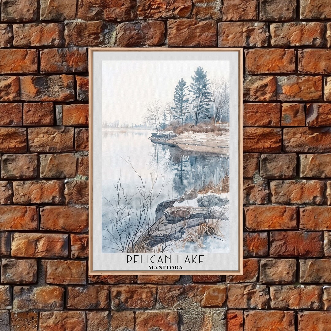 Pelican Lake Manitoba Travel Poster Framed Canvas Print, Beautiful ...