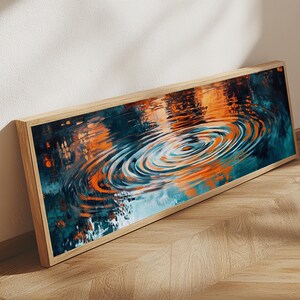 Ripple Effect Painting Abstract Water Reflection Wall Art Tranquil Zen ...