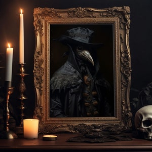 Gothic Plague Doctor Print, Vintage Canvas, Art Canvas Print, Dark ...