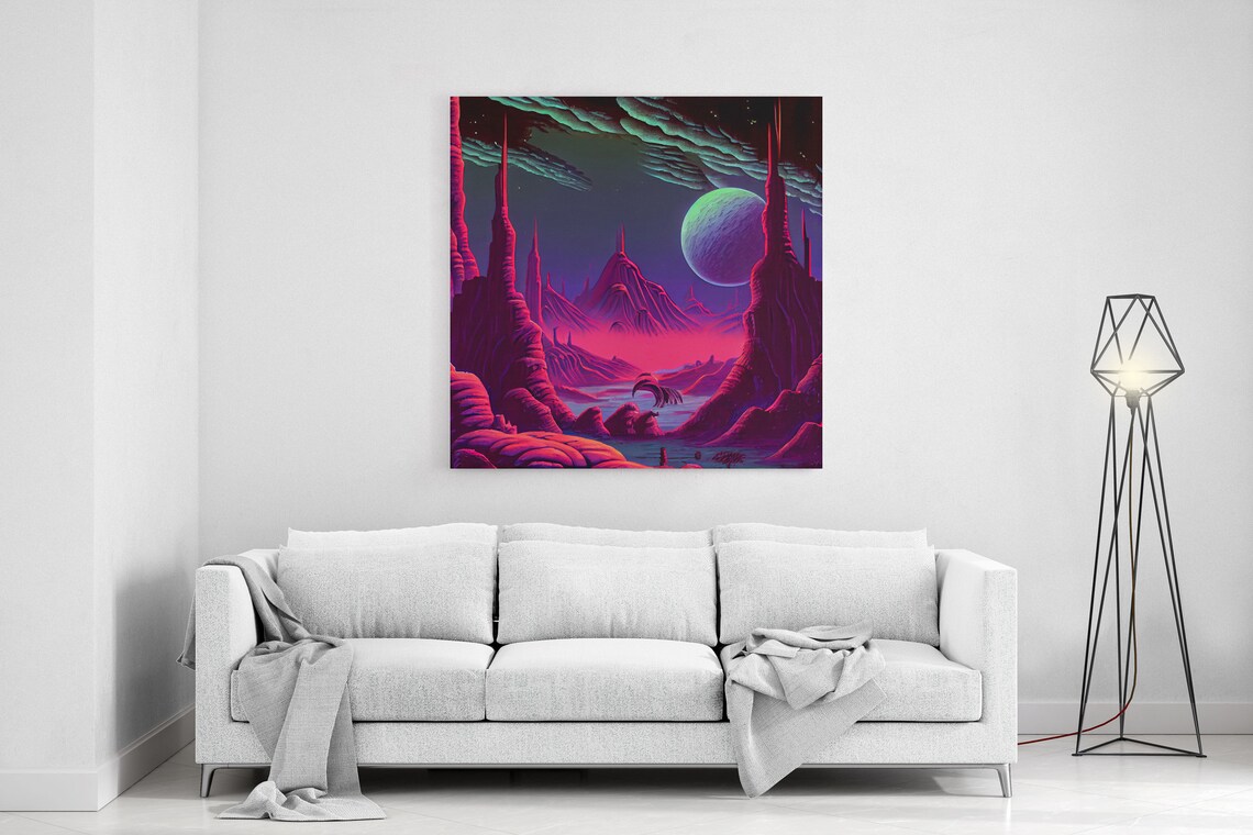 16 Bit Scifi Video Game Concept Art Alien World Synthwave - Etsy