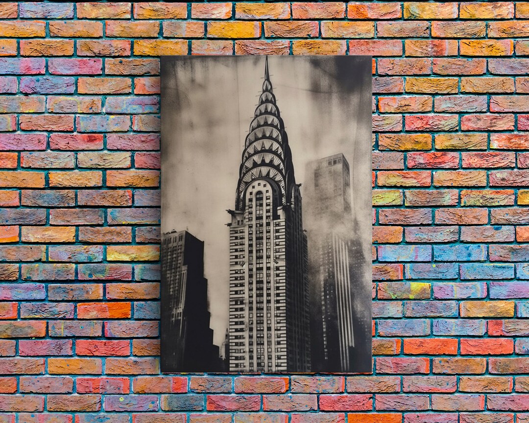 Chrysler Building Painting Framed Canvas Print, NYC Art, Art Deco Wall ...