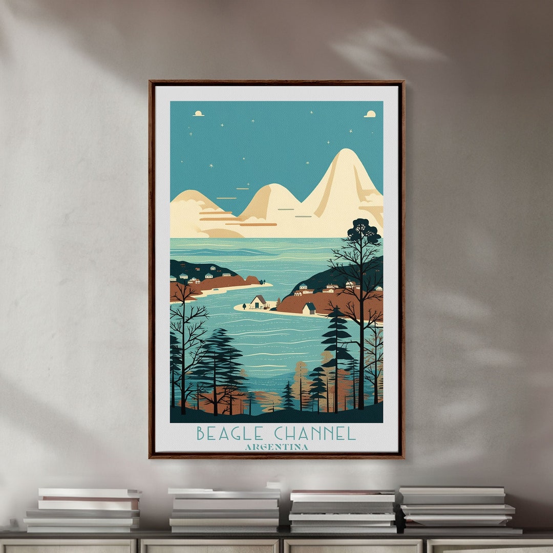 Beagle Channel Travel Poster Print, Framed Canvas Print, South America ...