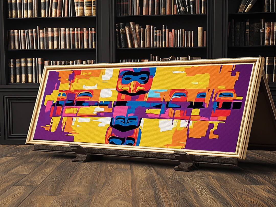 Tribal Totem Reflection, Native American Inspired Art, Abstract Wall ...