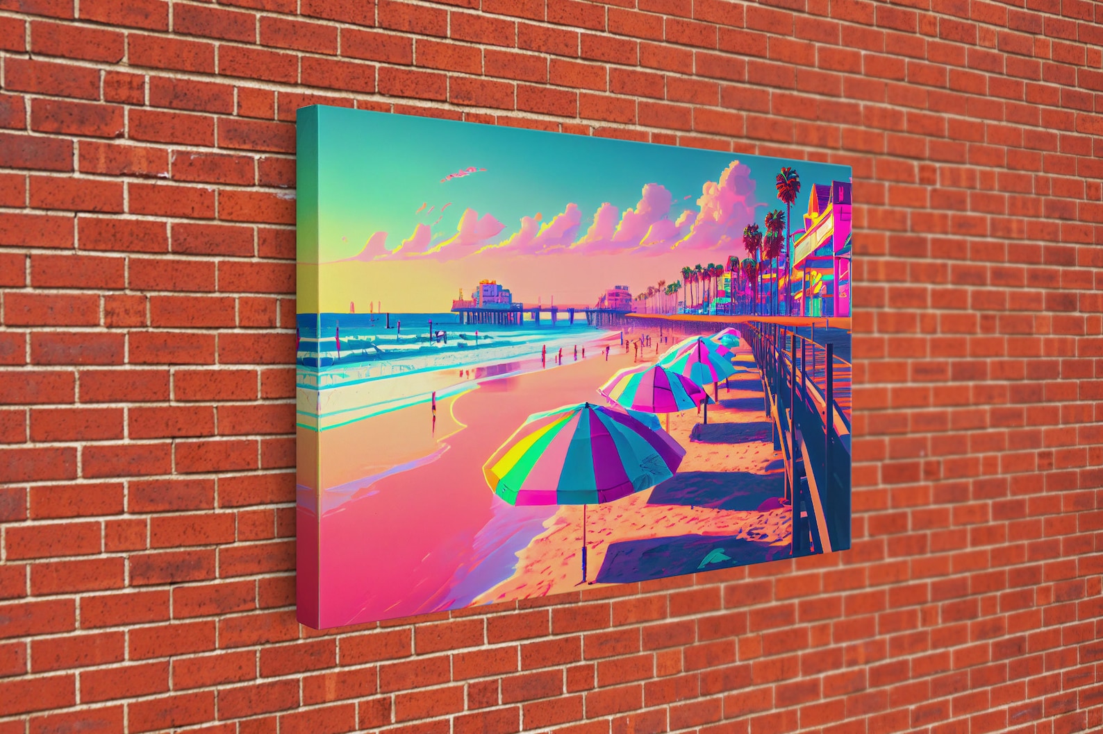 Neon Pastel Wall Art Vaporwave Aesthetic Boardwalk Neon - Etsy