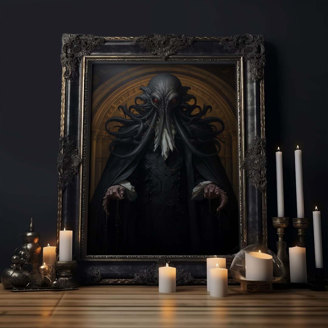 Victorian Portrait of Cthulhu, Gothic Art, Framed Canvas Print ...