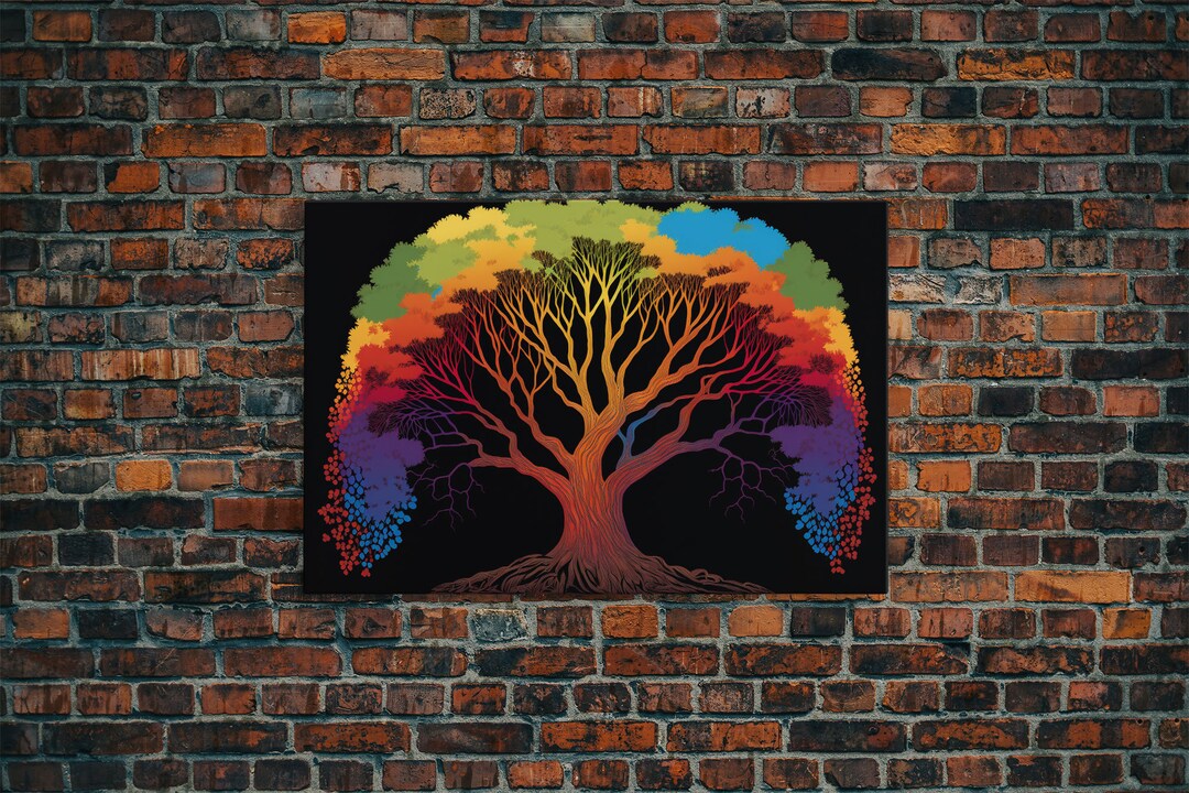 Rainbow Tree of Life, Framed Canvas Print - Etsy