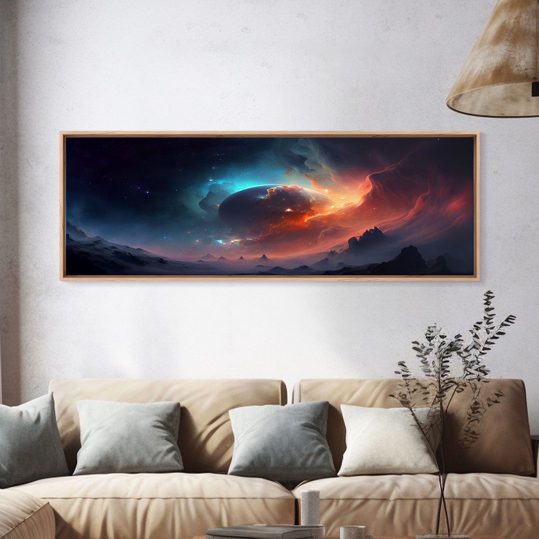 Beautiful Science Fiction Wall Art, Synthwave Style Scifi Art, Framed ...