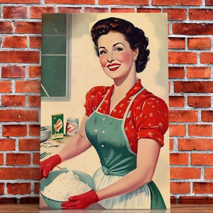 Retro 1950s Baking Advertisement, Home Maker, Kitchen Art, Framed ...