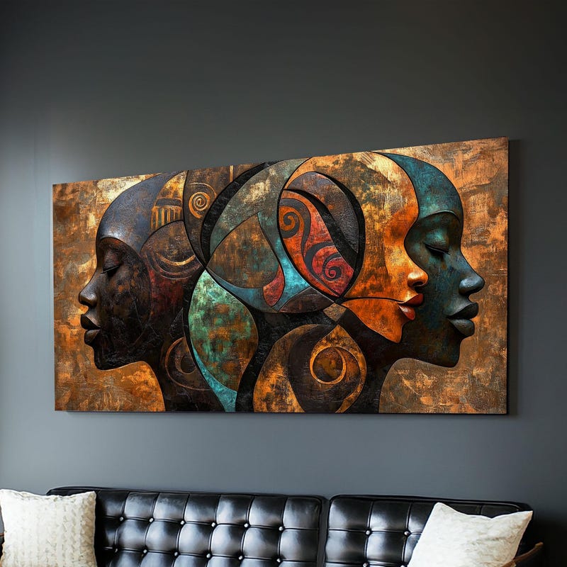 Abstract Face Art Large - Etsy