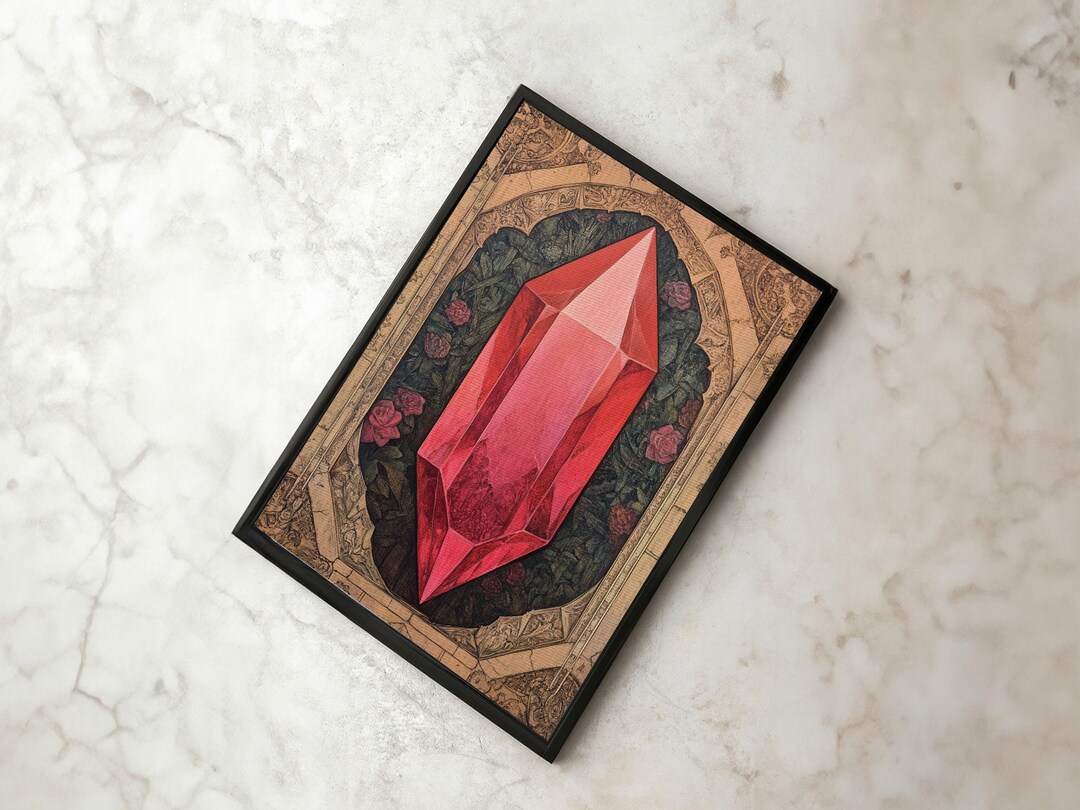 Ruby Painting Print, Framed Canvas Print, Gemstones Wall Art, Precious ...