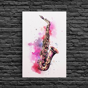 Saxophone Graffiti Wall Art, Saxophone Gifts, Cool Musical Wall Art ...