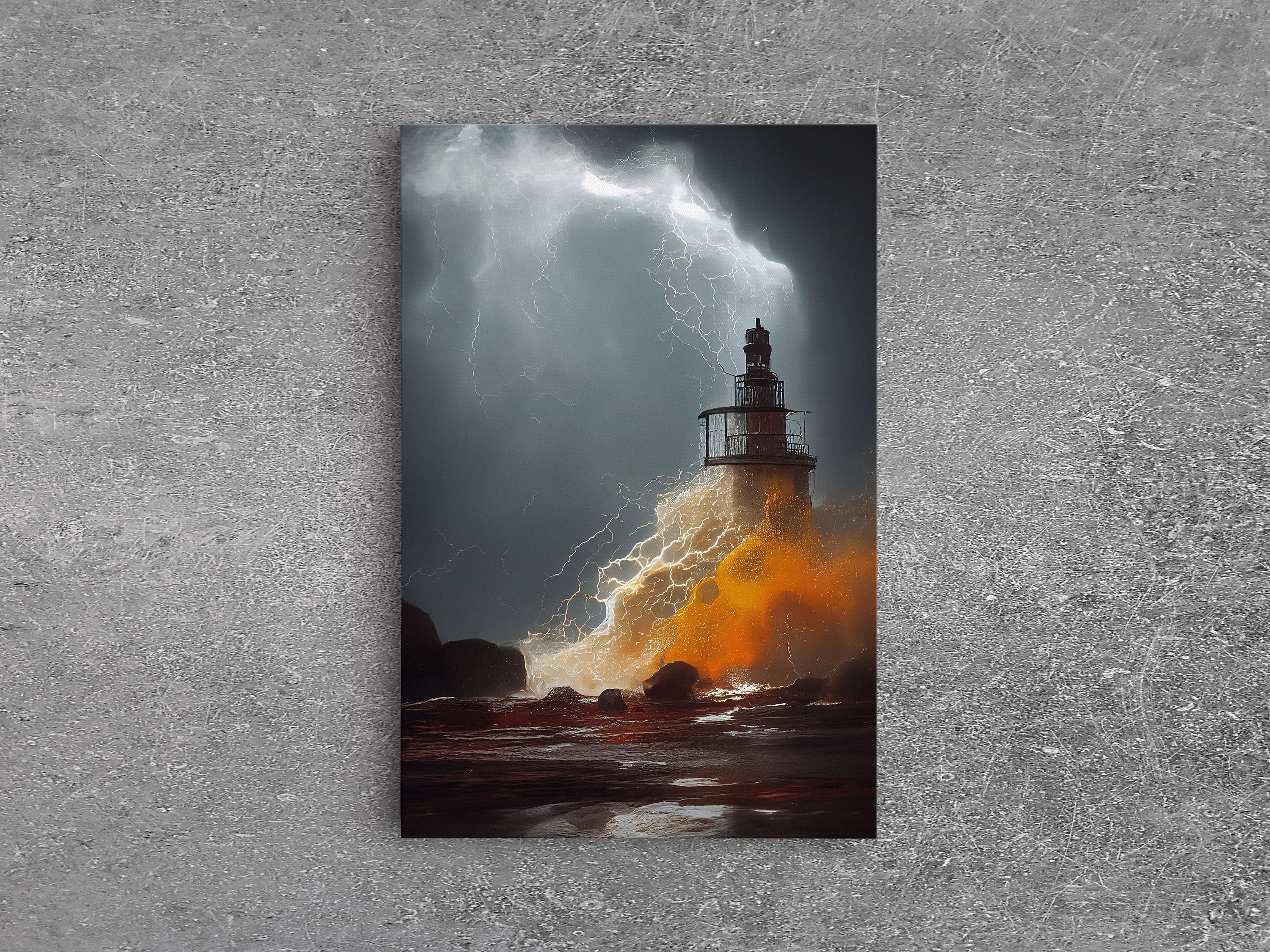 Lighthouse Oil Painting Canvas Print Light House Landscape - Etsy