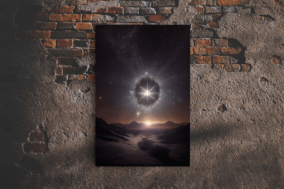 The North Star Over the Sahara, Starry Night Sky Art, Framed Canvas ...