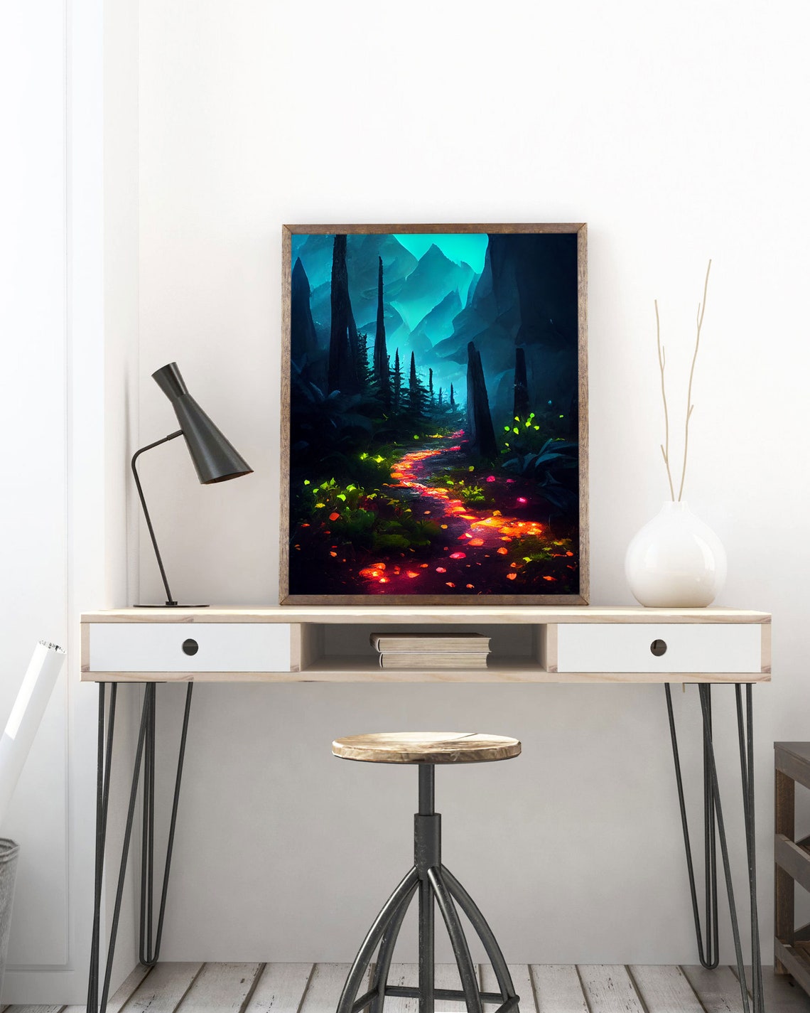 Luminescent Magical Forest Poster Art Fine Art Print Glowing - Etsy