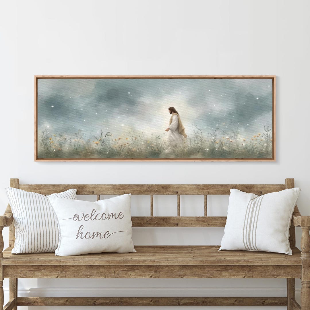 Gentle Wonder | Framed Canvas Print | Christian Art | Jesus Painting ...