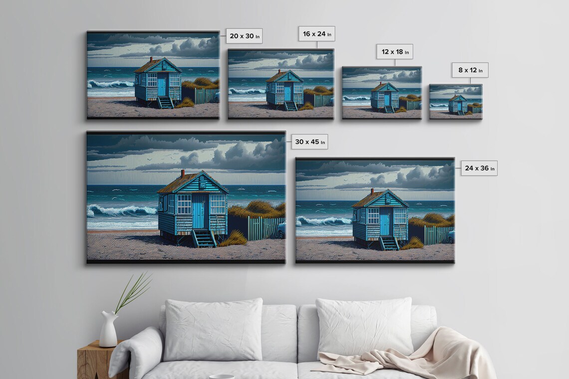 Sea Side Shack Pixel Art New England Style Beach Art Framed - Etsy