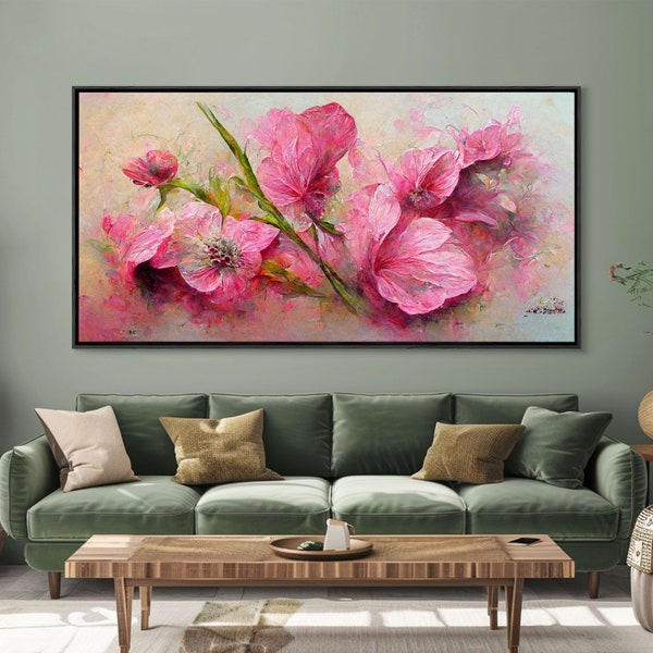 Pink Flower Canvas - Etsy