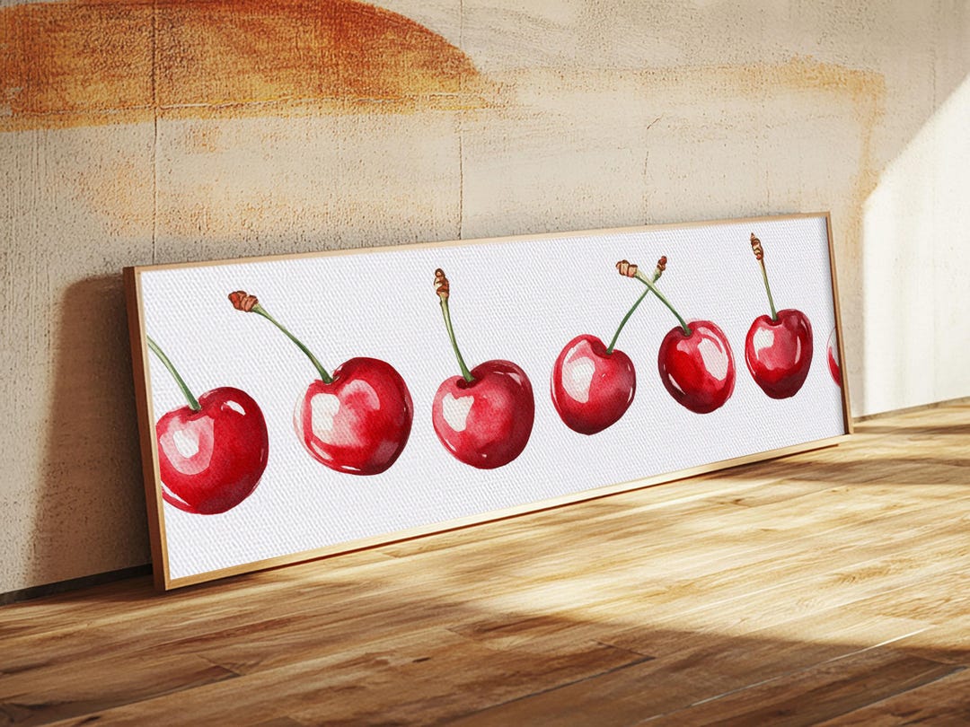 Panoramic Cherry Painting Print - Kitchen Home Decor - Trendy Dorm Room ...