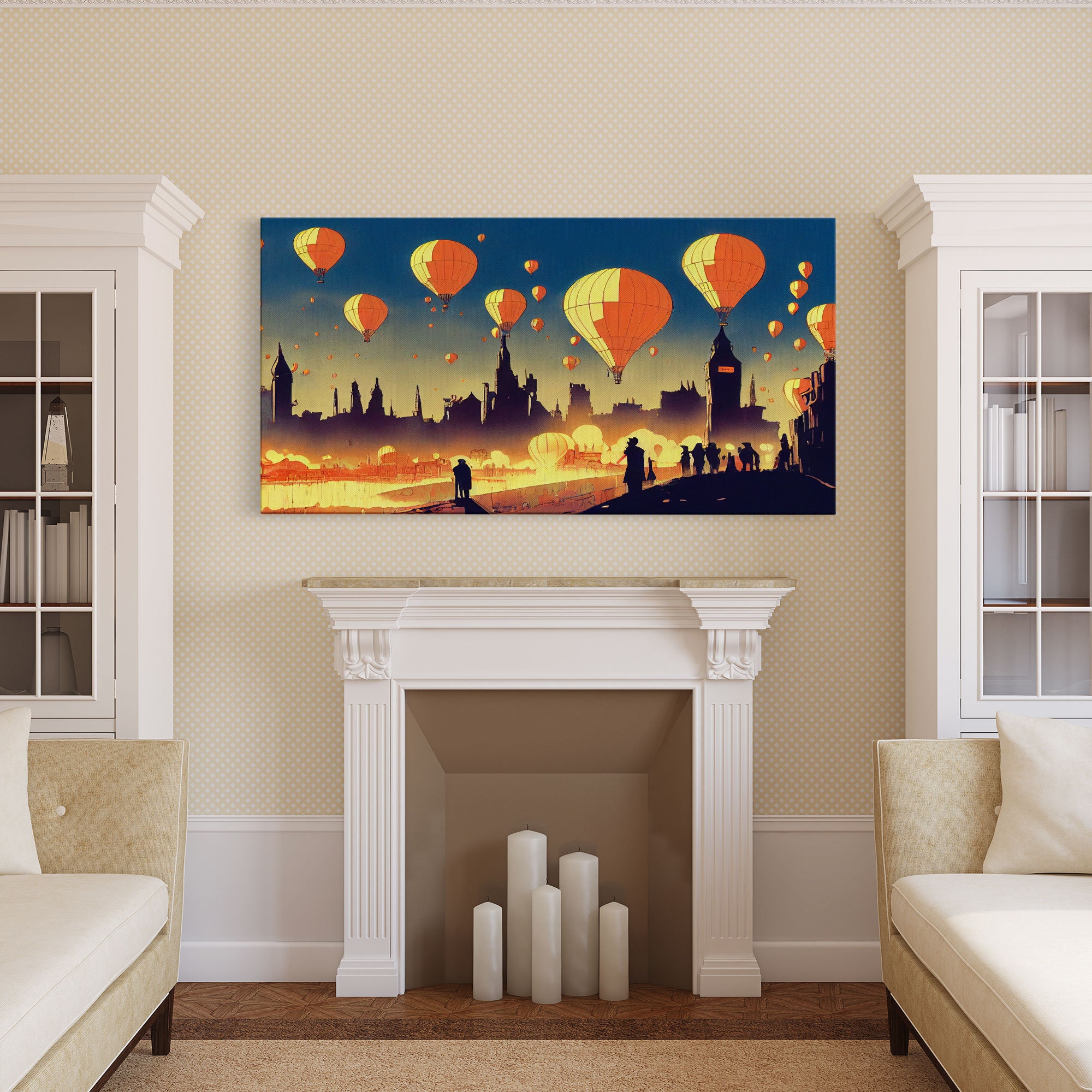 Flight of the Balloons Hot Air Balloon Armada Framed Canvas - Etsy
