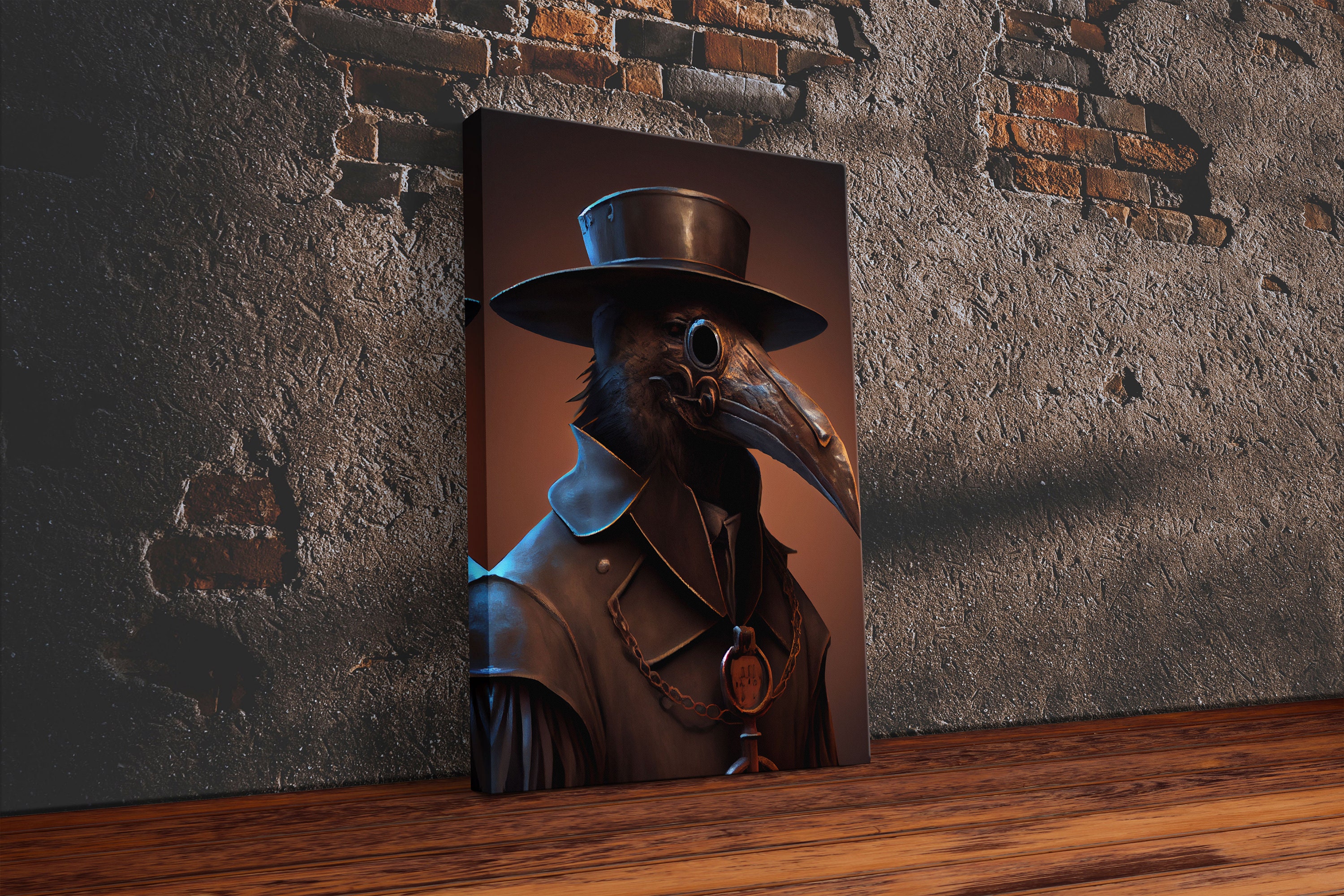 Plague Doctor Raven Black Plague Art Framed Canvas Print - Etsy
