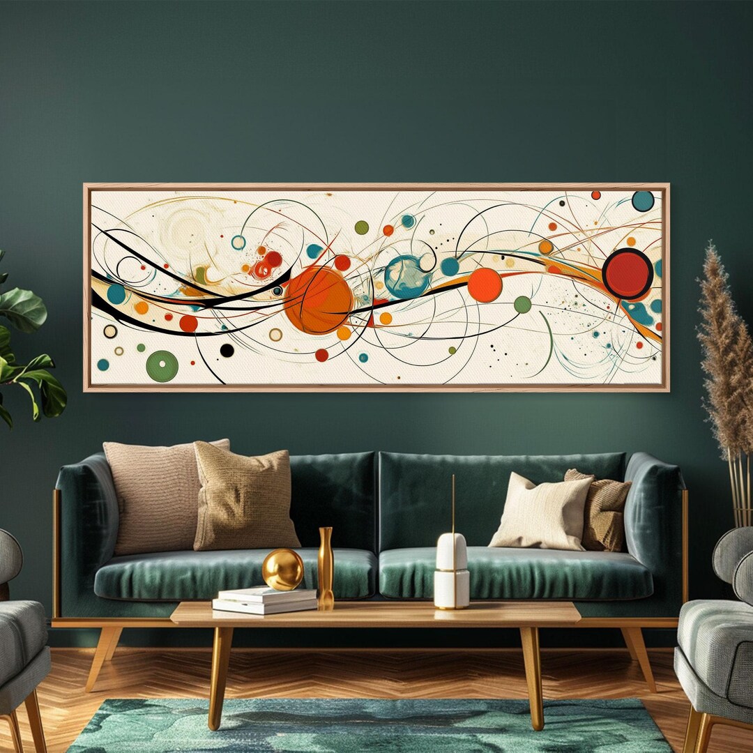 Retro Atomic Age Inspired Abstract Art, Framed Canvas Print, Solar ...