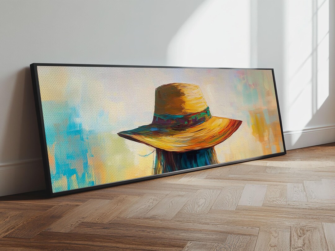Sun Hat, Coastal Decor, Vintage Aesthetic, Cottagecore Wall Art, Framed ...