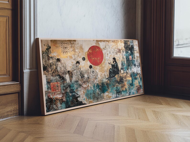 Parable of the Prodigal Son Nihonga Style Framed Canvas Print | Wabi ...