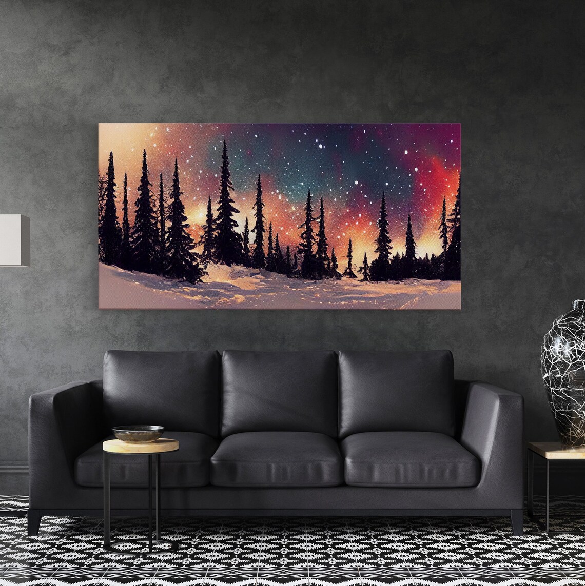 Snowfall in the Forest Canvas Print Winter Wall Art - Etsy