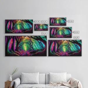 The Secret Grove, Fantasy Art, Pop Art Forest Landscape, Framed Canvas ...