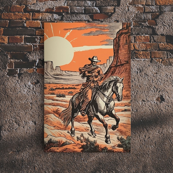 Western Cowboy Oil Painting - Etsy