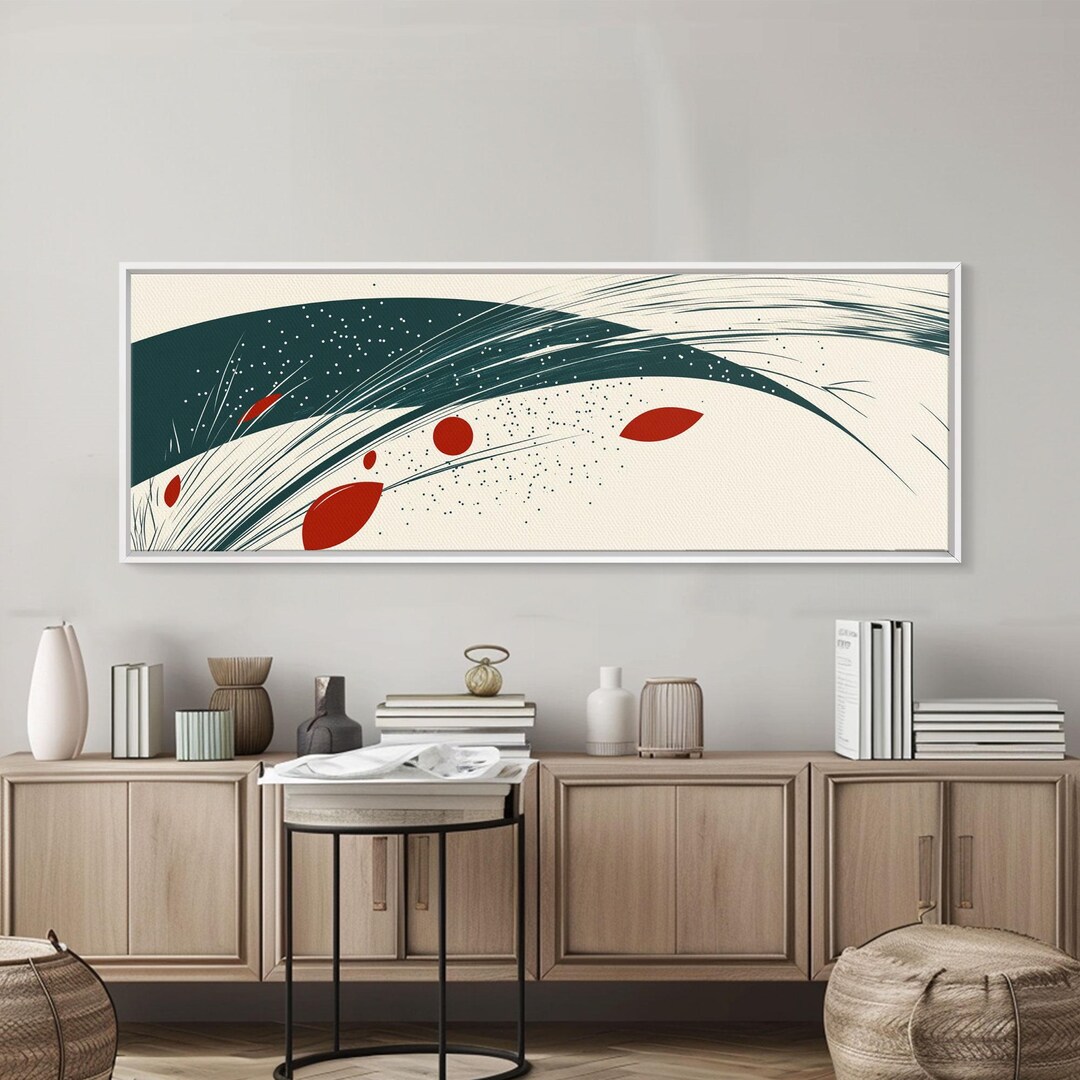 Abstract Reed on White Background, MCM Art, Neutral Botanical Print ...