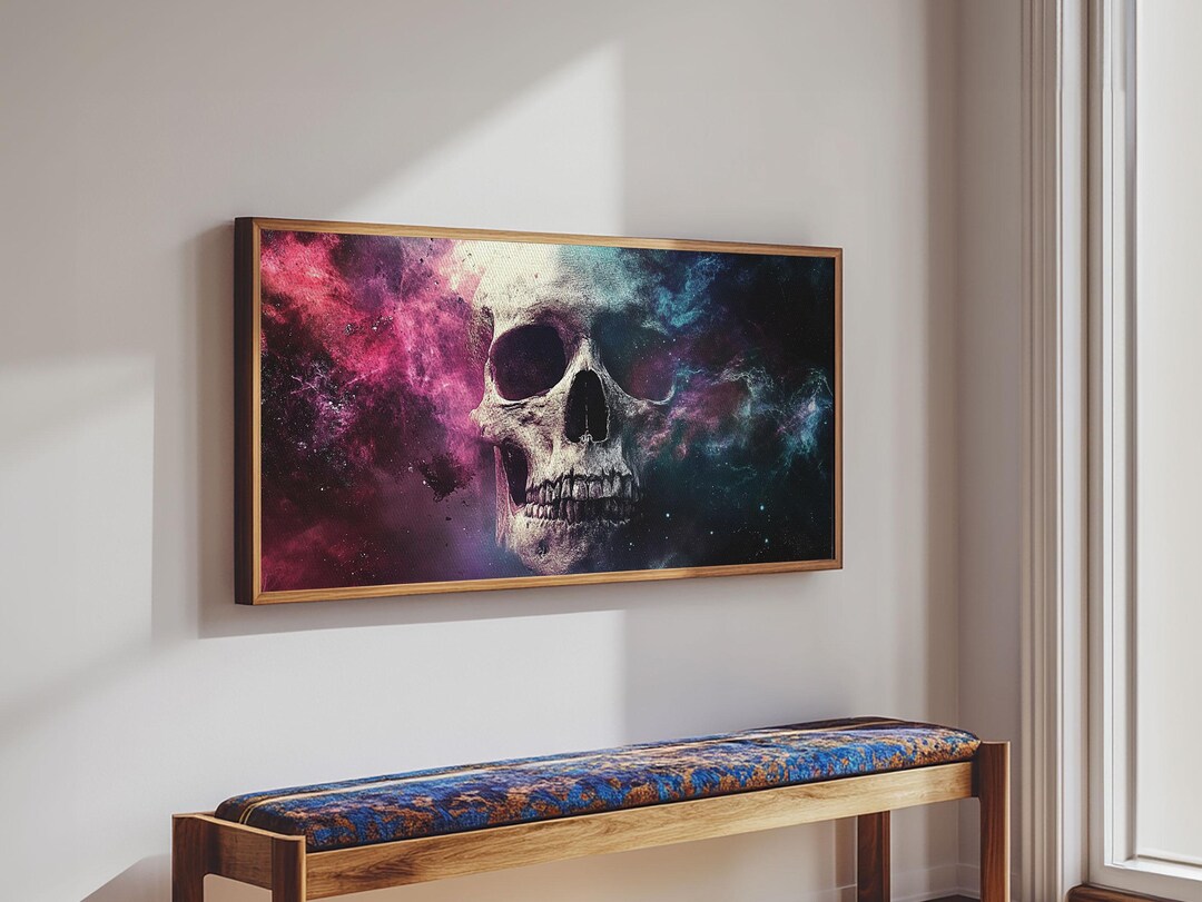 Cosmic Skull Wall Art, Cosmic Horror, Framed Canvas Print, Surreal Wall ...