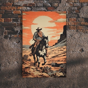 Cowboy Wall Decor, 12x18 Art Print, Equestrian Wall Art, Western Decor ...