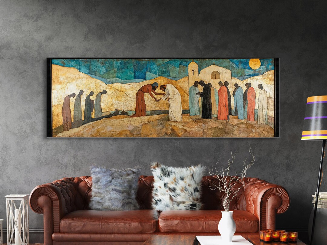 The Cleansing of the Leper Christian Art Painting | Framed Canvas Print ...