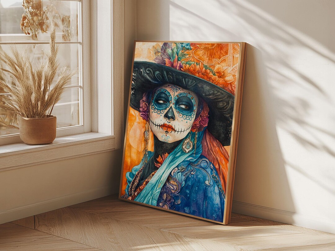 Chicano Art Framed Canvas Print, Day of the Dead / Dia De Los Muertos ...