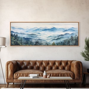 Blue Ridge Mountains National Park Panoramic Watercolor Painting Framed ...