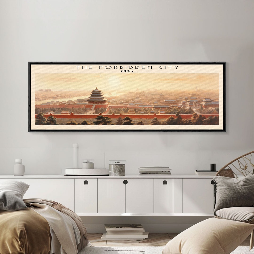 The Forbidden City Travel Poster Print, Framed Canvas Print, China ...