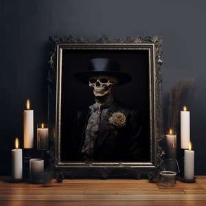 The Dapper Skeleton, Spooky Halloween Wall Art, Canvas Print, Framed ...