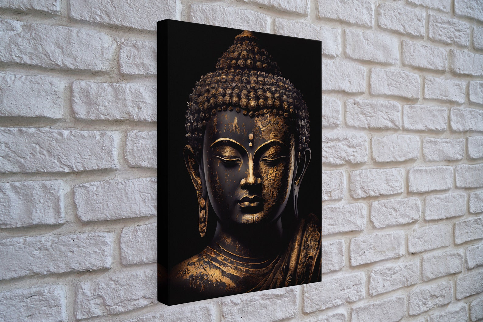 Gold and Black Buddha, Framed Canvas Print, Zen Center Yoga Art - Etsy
