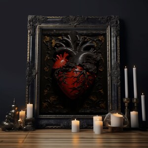 Vampire Black Heart Art Print or Canvas - Etsy
