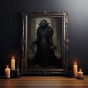 Victorian Portrait of Cthulhu, Gothic Art, Framed Canvas Print ...