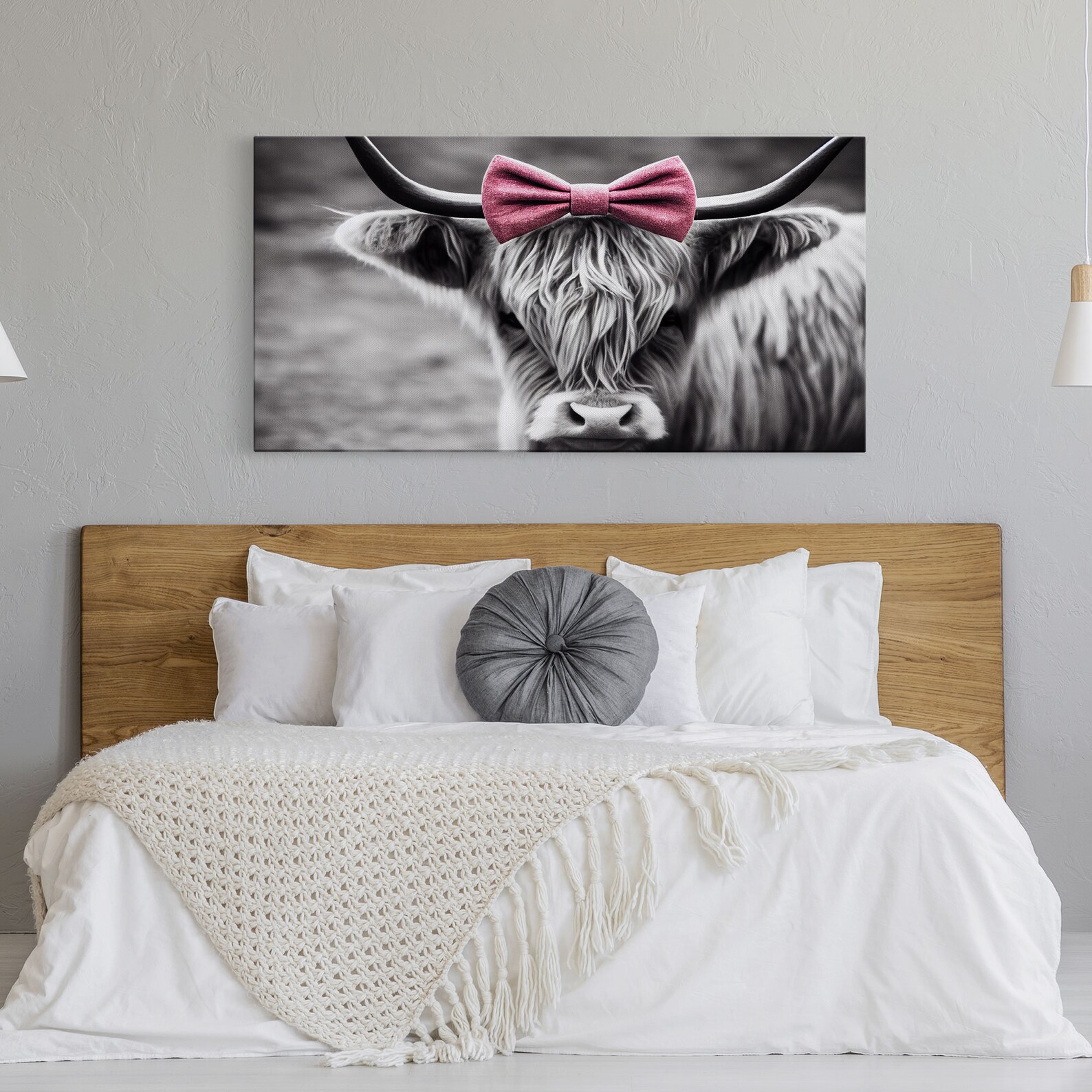 Highland Cattle Canvas Wall Art Farmhouse Decor Cute Cow - Etsy