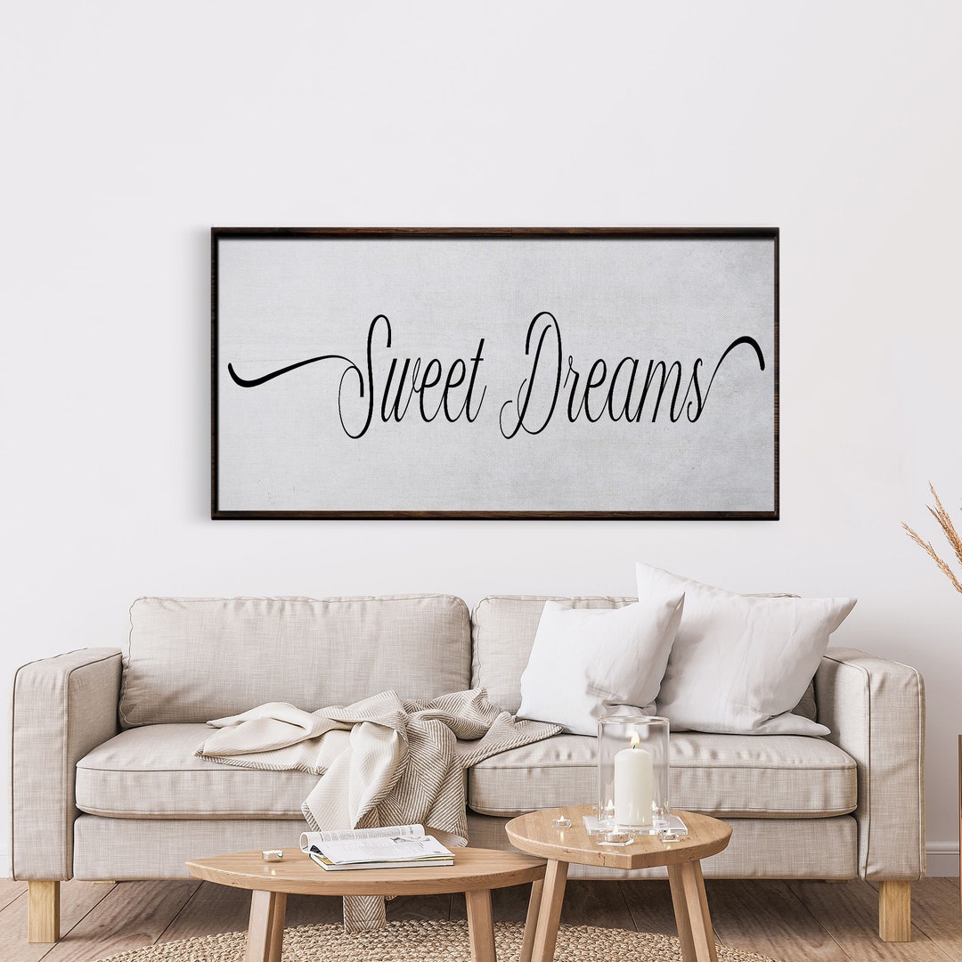 Sweet Dreams Sign, Large Bedroom Wall Decor Over the Bed, Farmhouse ...