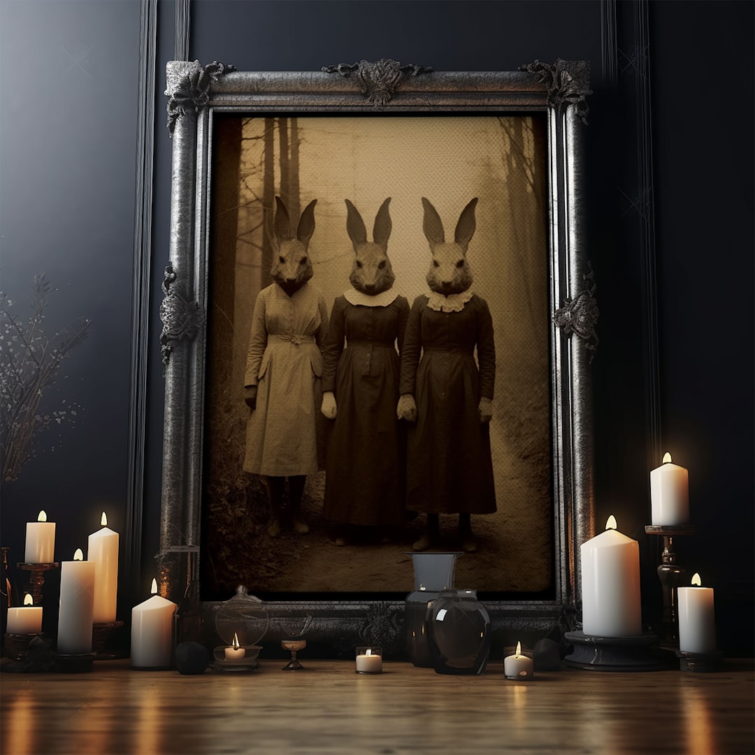 Cult of the Bunny, Vintage Photography, Art Canvas Print / Canvas, Dark ...