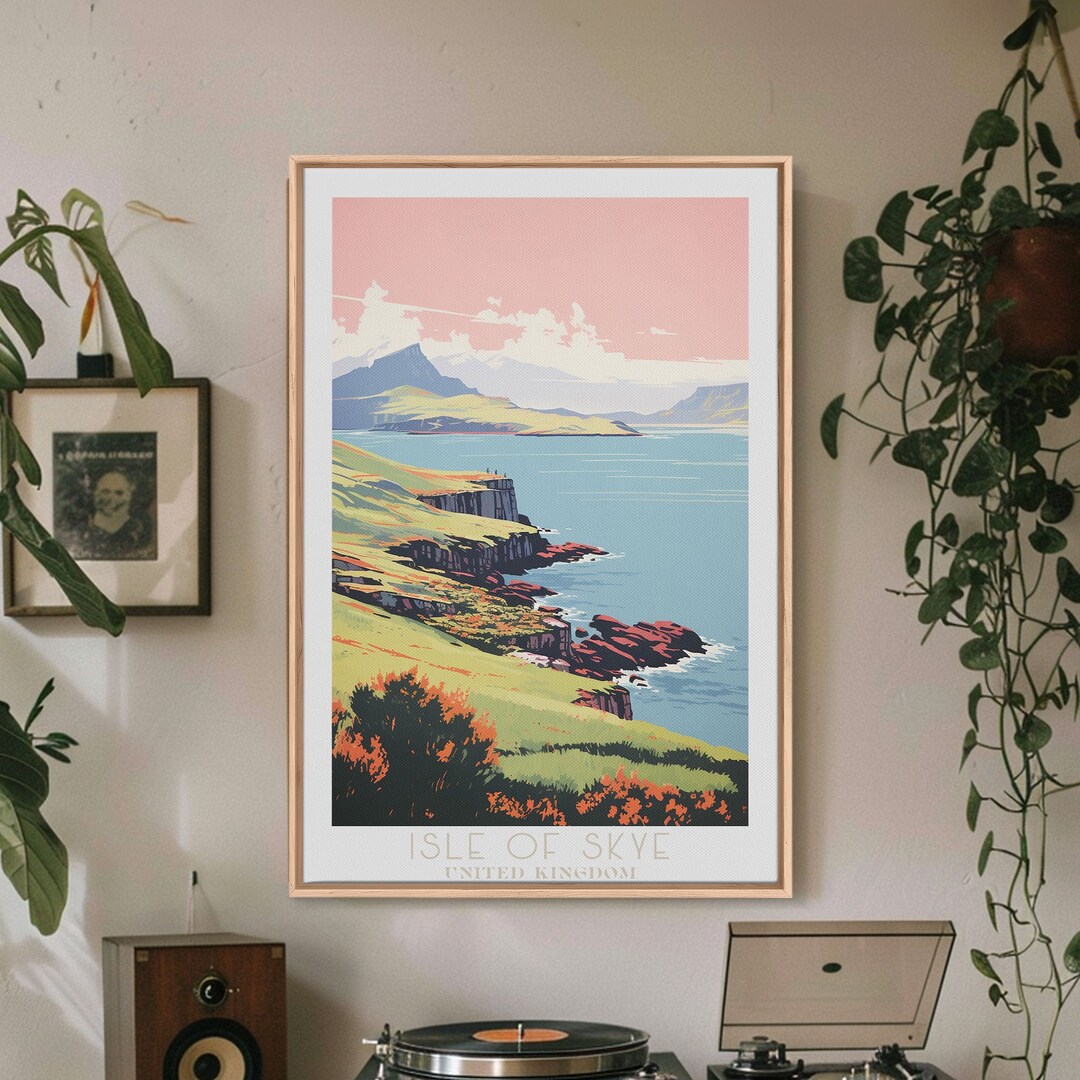 Isle of Skye Scotland Art | Framed Canvas Print Travel Poster ...