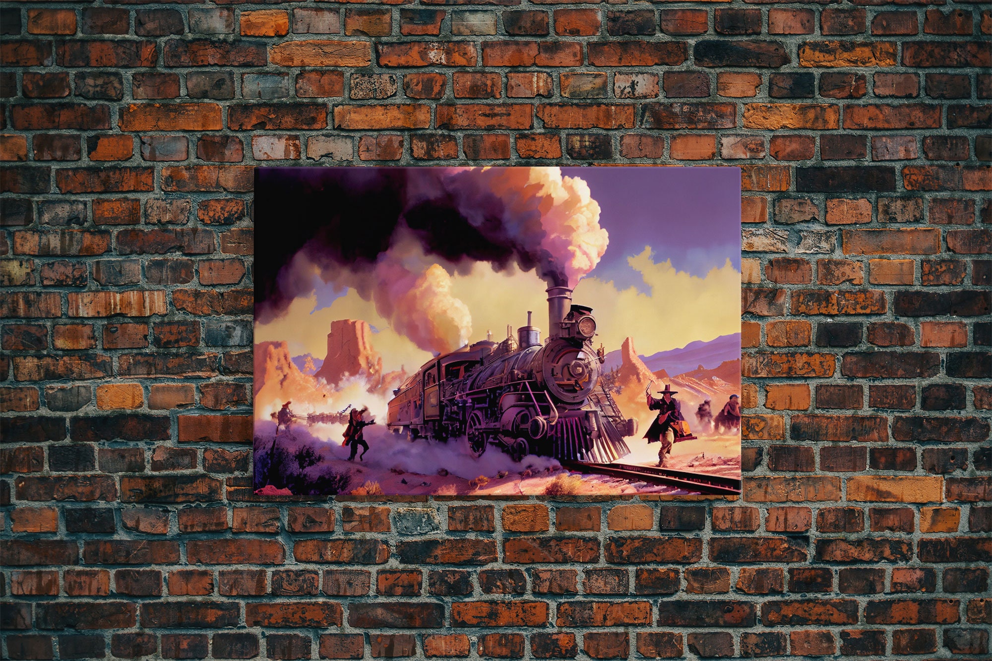 Vaporwave Aesthetic Wild West Steam Train Wildwest Mashup - Etsy