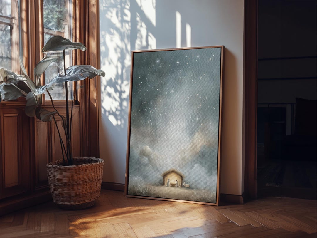 Silent Holy Sky - Framed Canvas Print - Jesus Art - Christian Wall Art ...