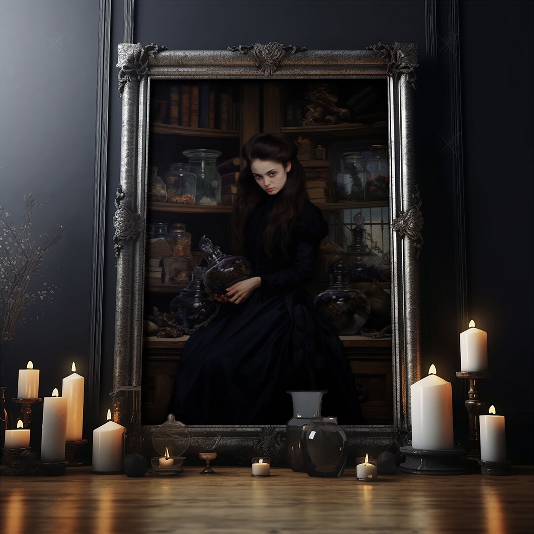 The Alchemical Witch Witch Making Potions Alchemy Framed - Etsy