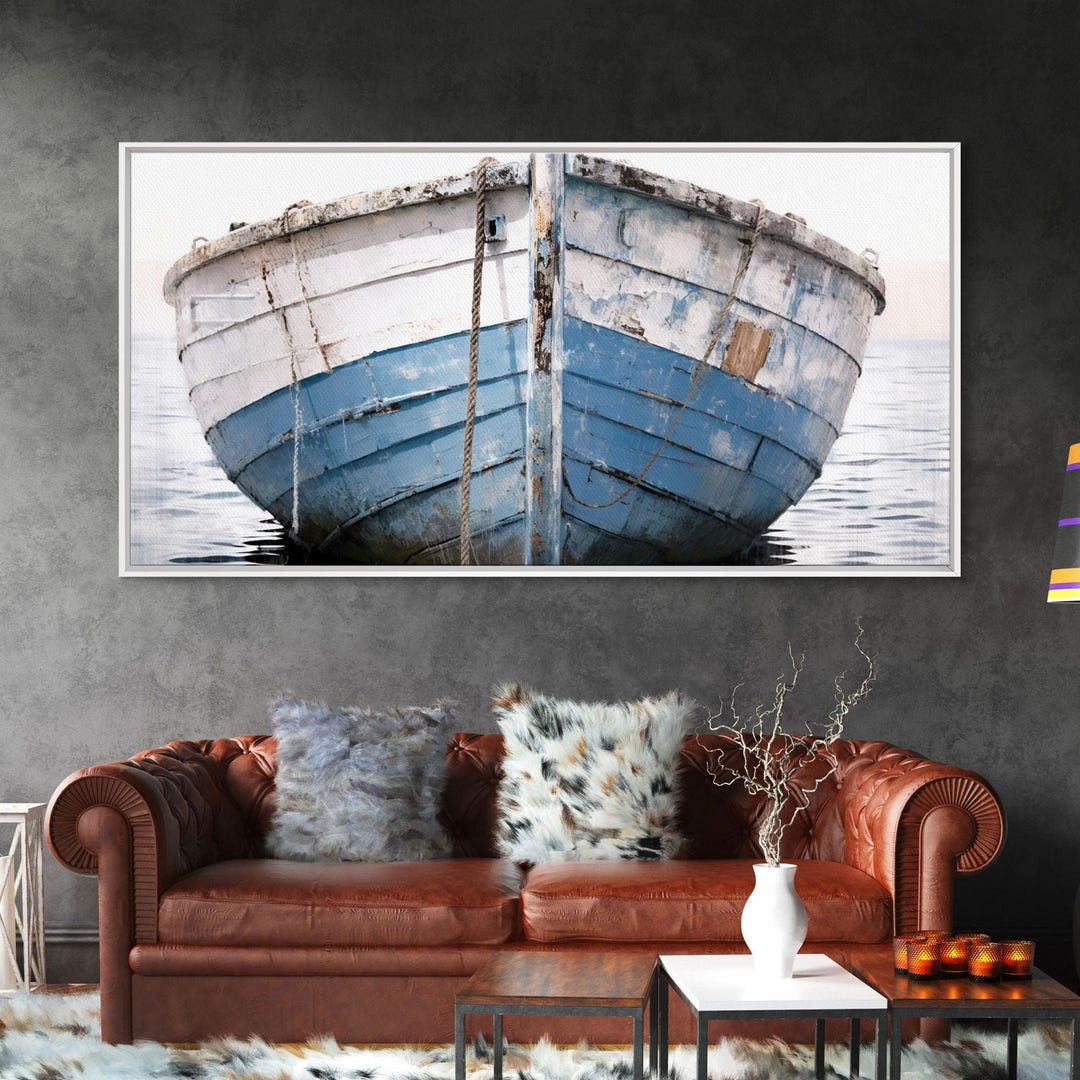 Boho Style Nautical Decor, Minimalist Art, Framed Canvas Print ...