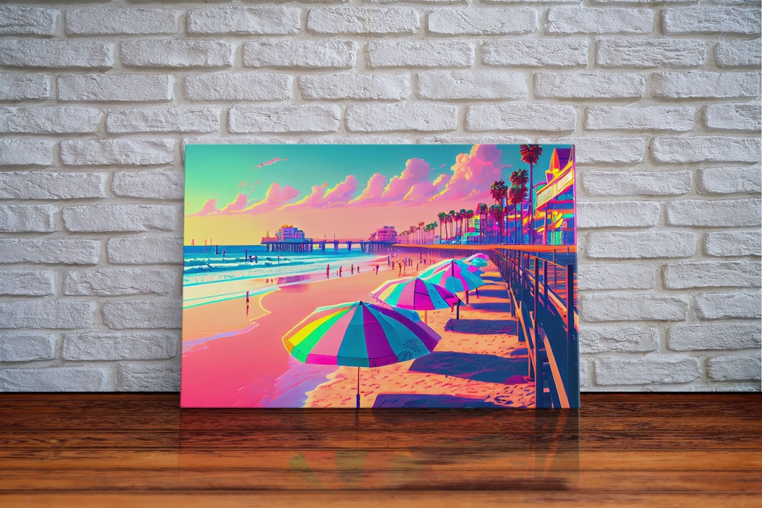 Neon Pastel Wall Art Vaporwave Aesthetic Boardwalk Neon - Etsy